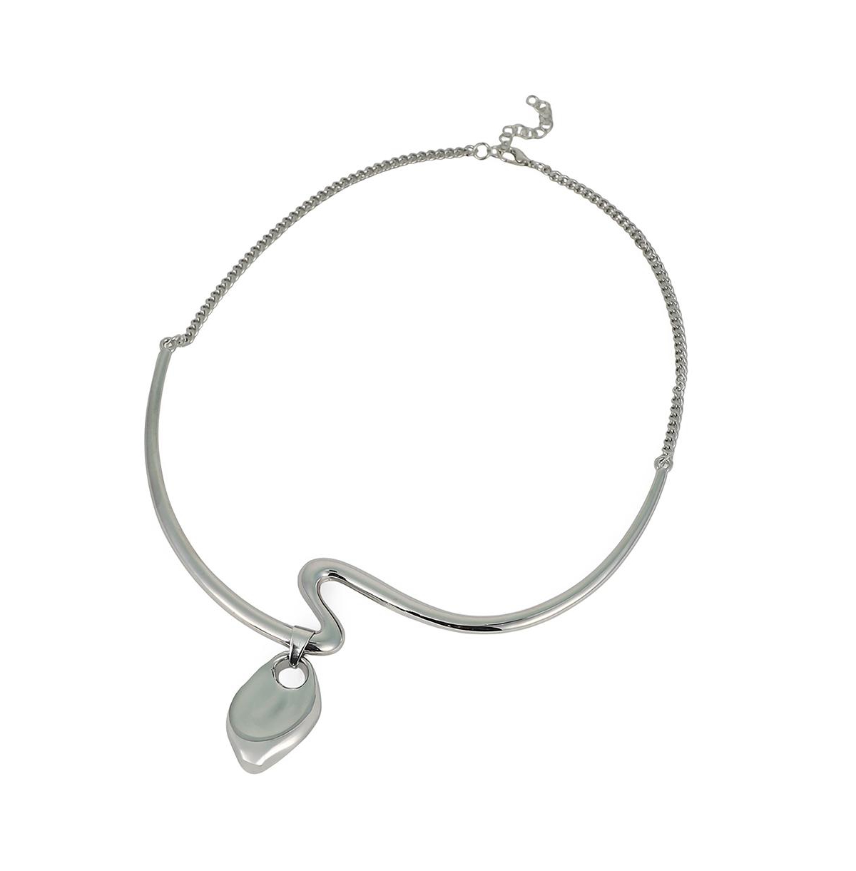 Click here for Sohi Womens The Ripple-Shell Collar Necklace - Chr... prices