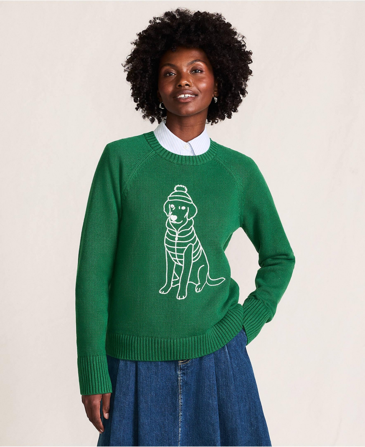 Click here for Lands End Womens Drifter Embroidered Raglan Crew N... prices