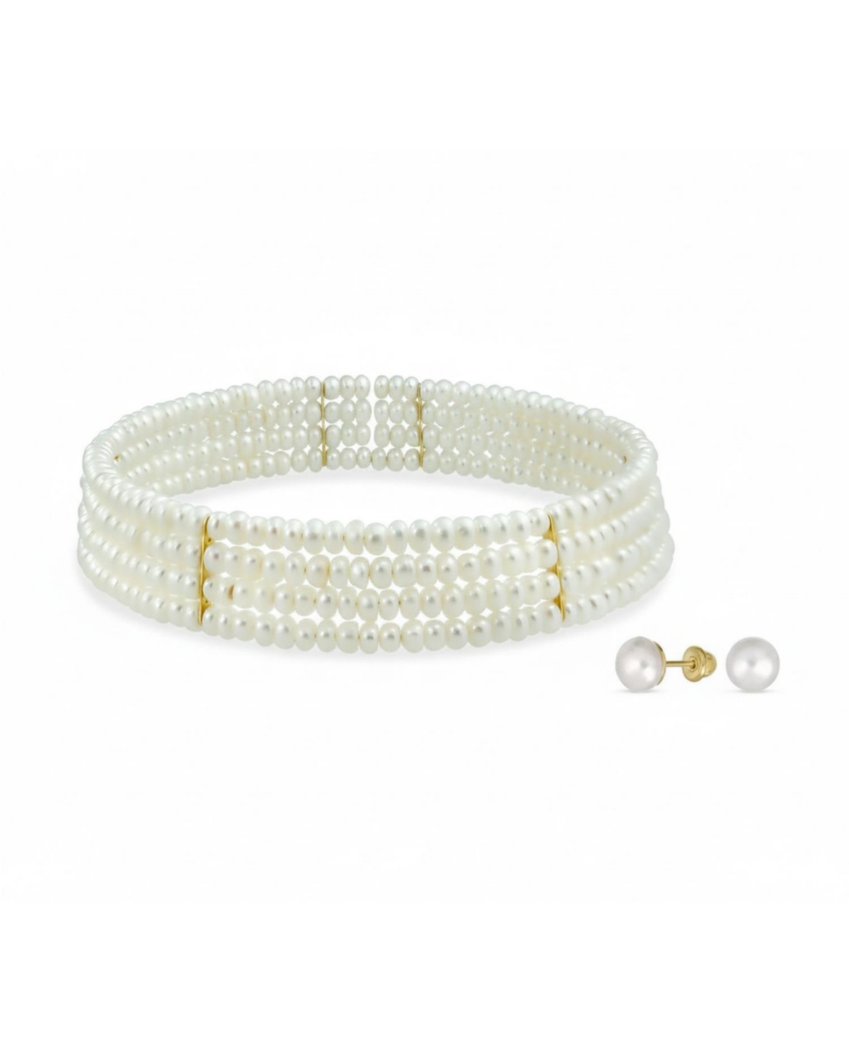 Click here for Bling Jewelry Fine Classic 4 Row Freshwater Pearl... prices