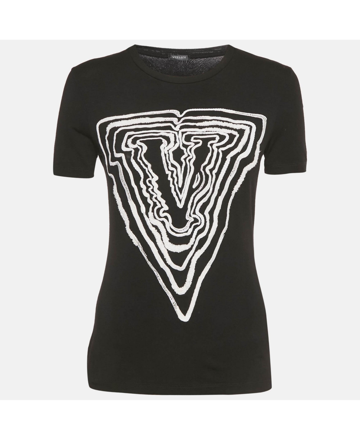 Click here for Pre-Owned Versace Womens Embroidered Jersey Crewne... prices