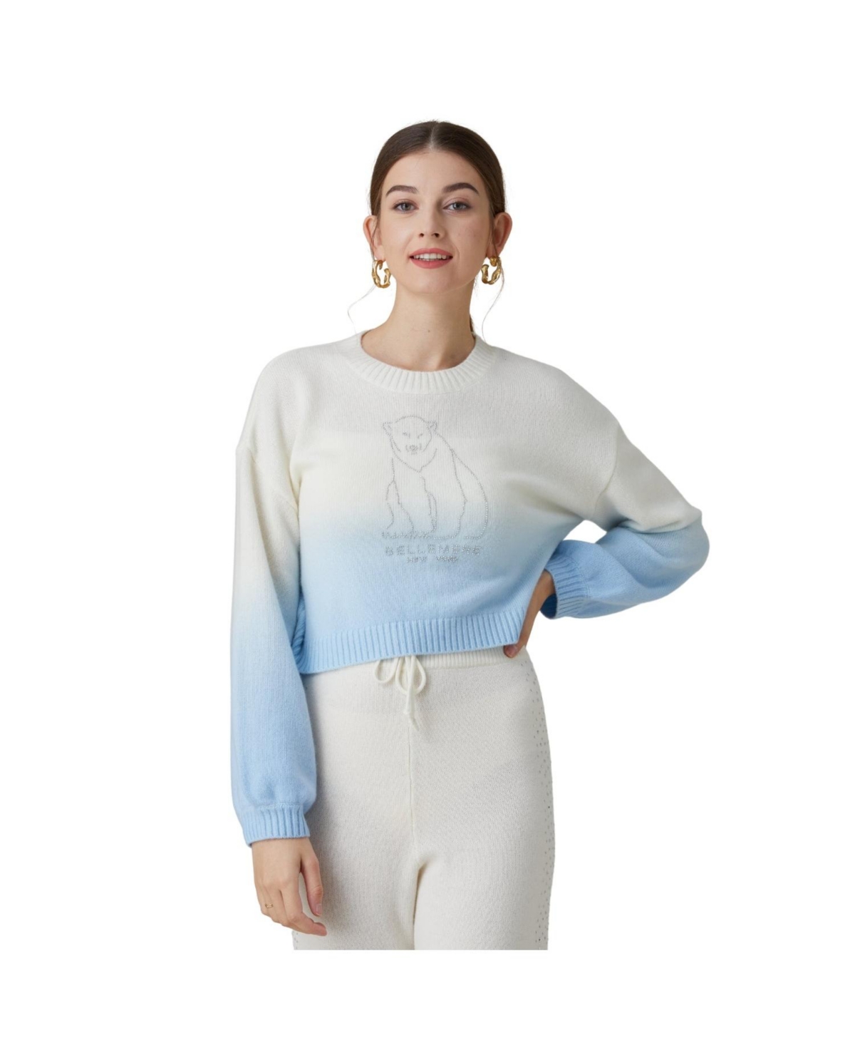 Click here for Bellemere New York Womens Polar Bear Cropped Cashm... prices