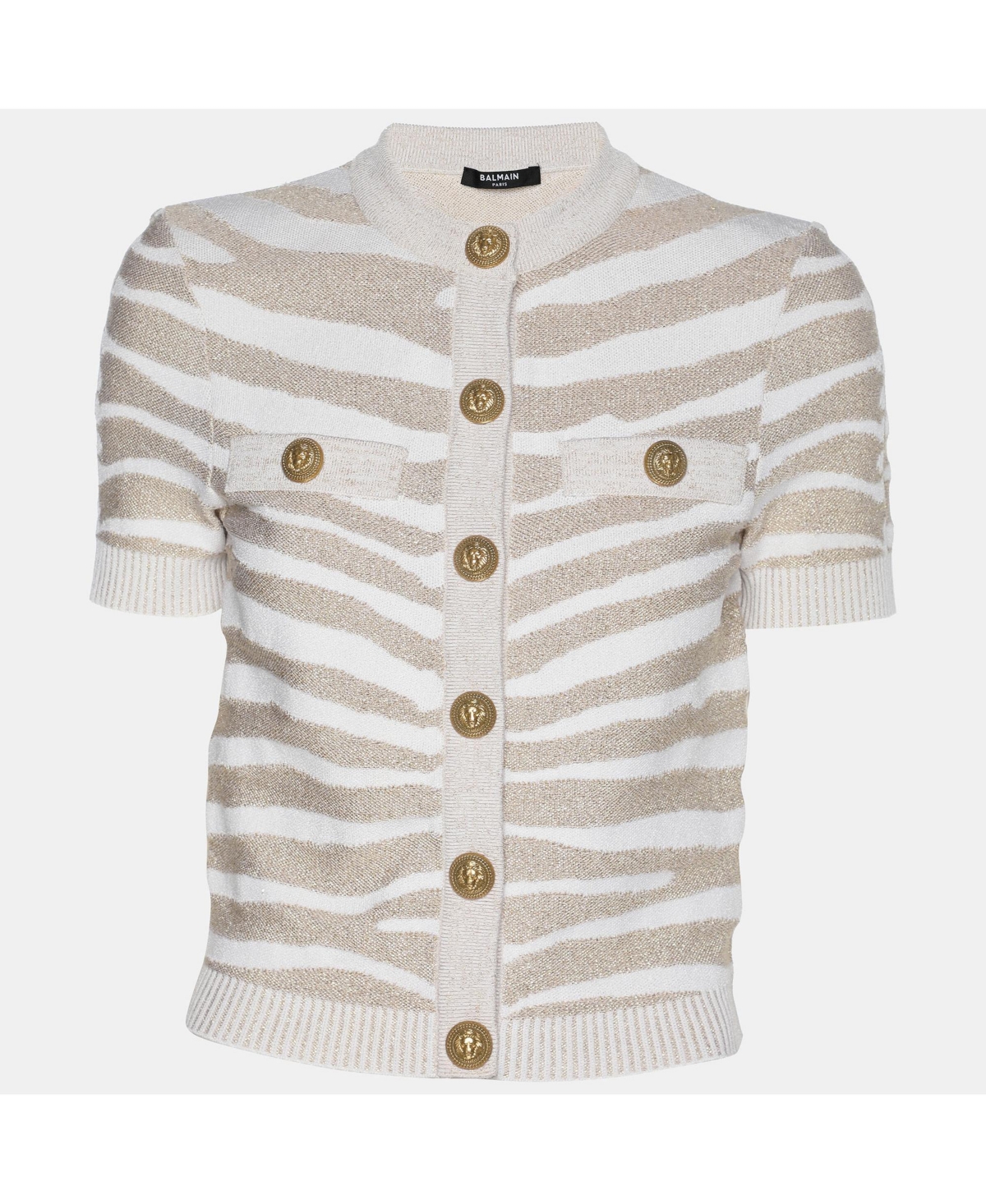 Click here for Pre-Owned Balmain Womens Metallic Beige Zebra Deta... prices