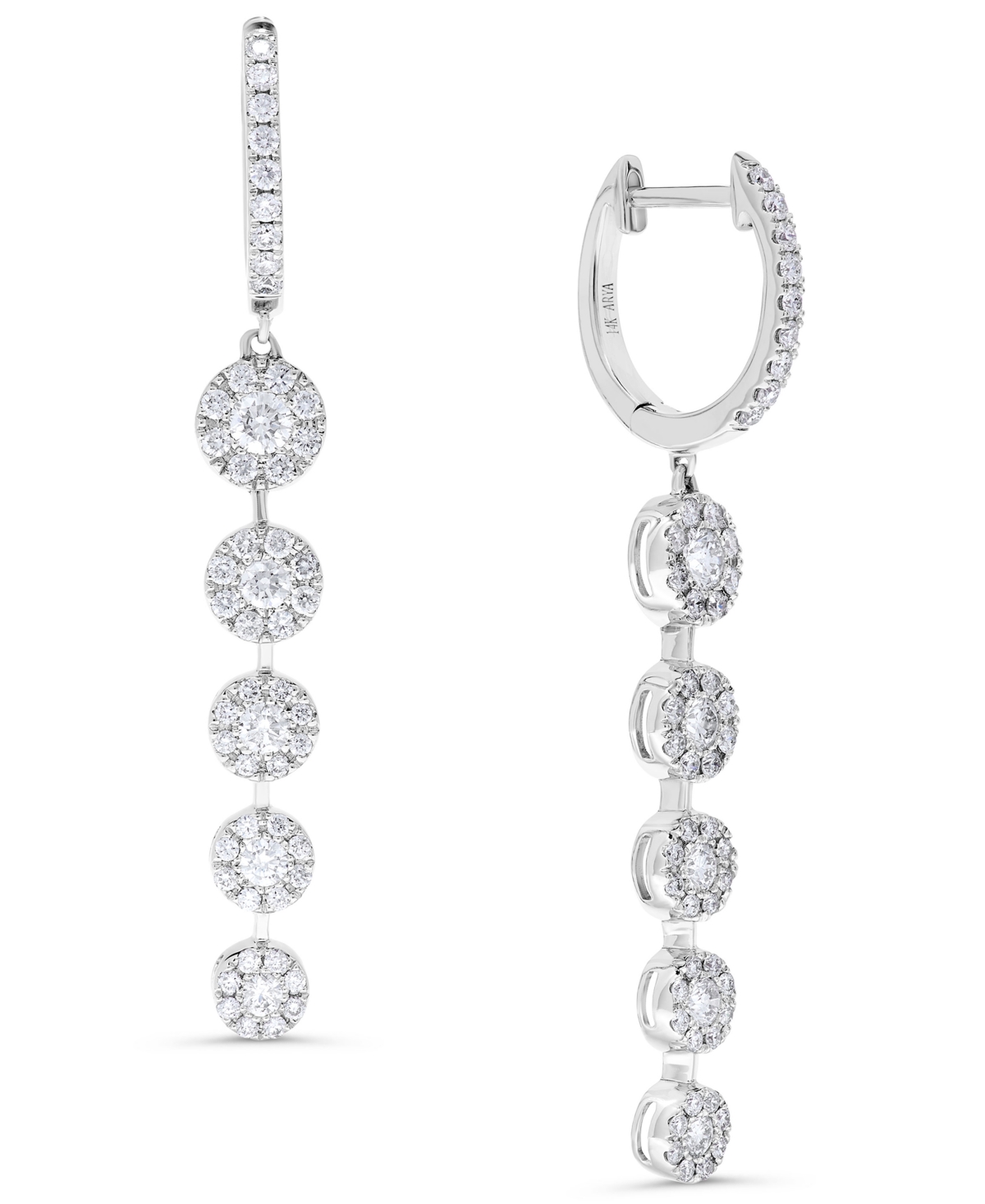 Click here for Macys Diamond Dangling Cluster Earrings (1 ct. t.w... prices