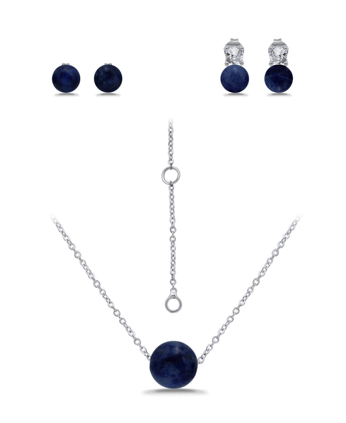 Click here for Macys Silver Plated Earrings and Necklace Set - Si... prices