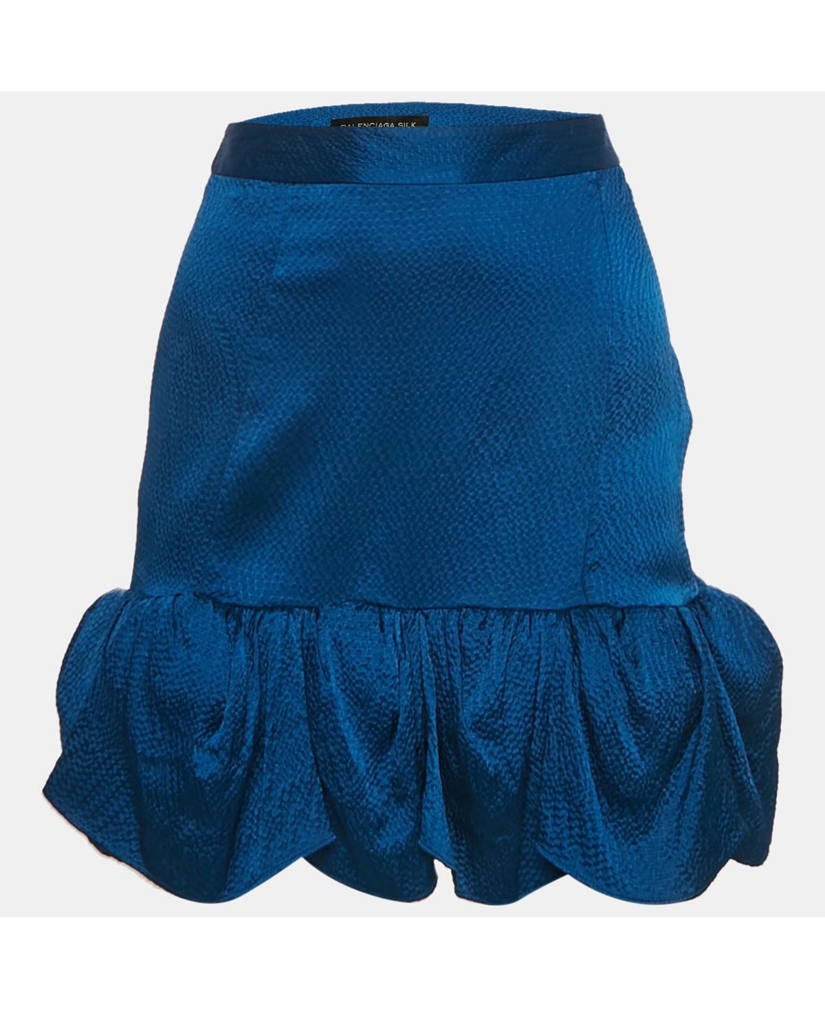 Click here for Pre-Owned Balenciaga Womens Blue Textured Silk Ruf... prices