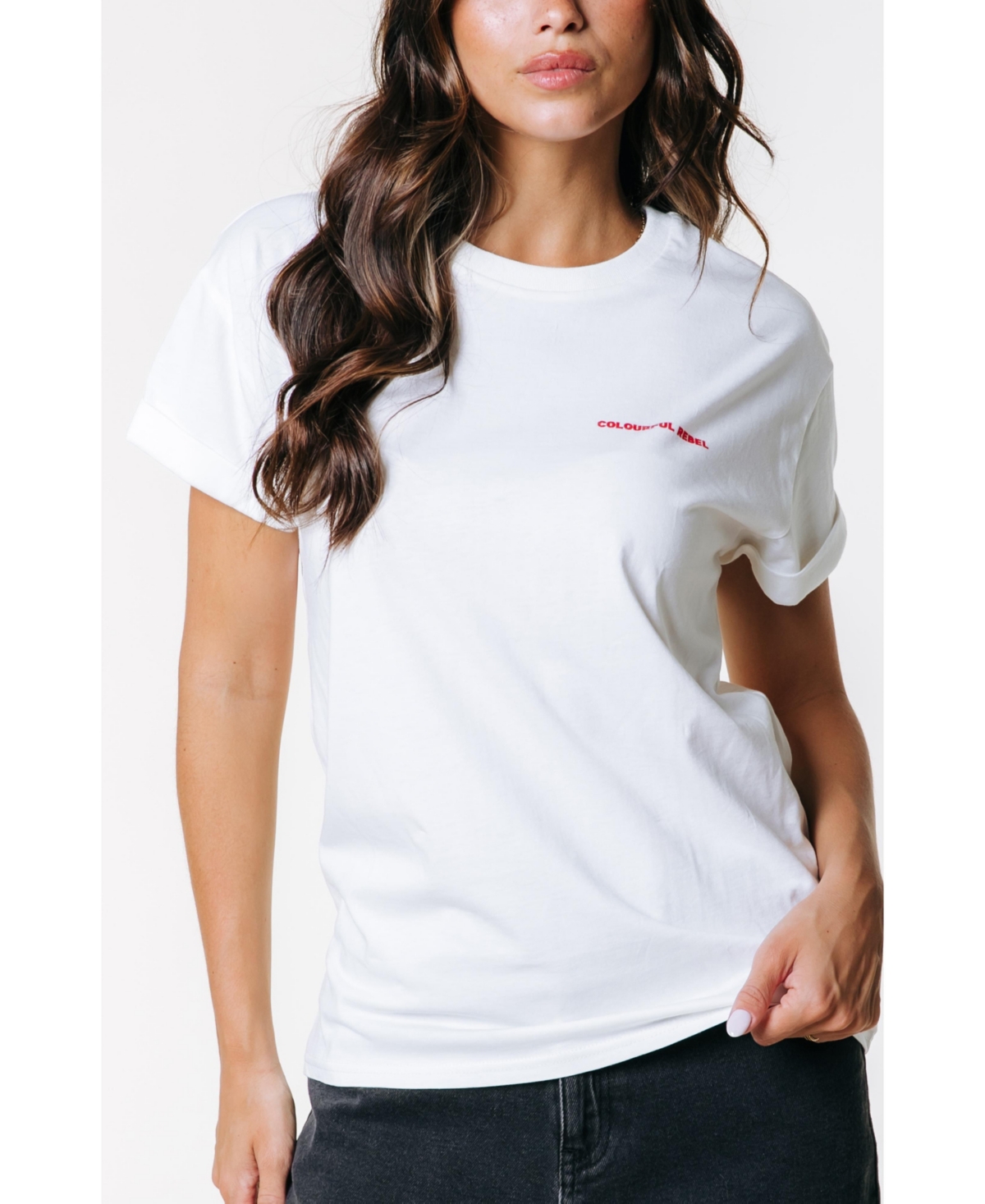 Click here for Colourful Rebel Womens Cr Flower Boxy Tee - White prices