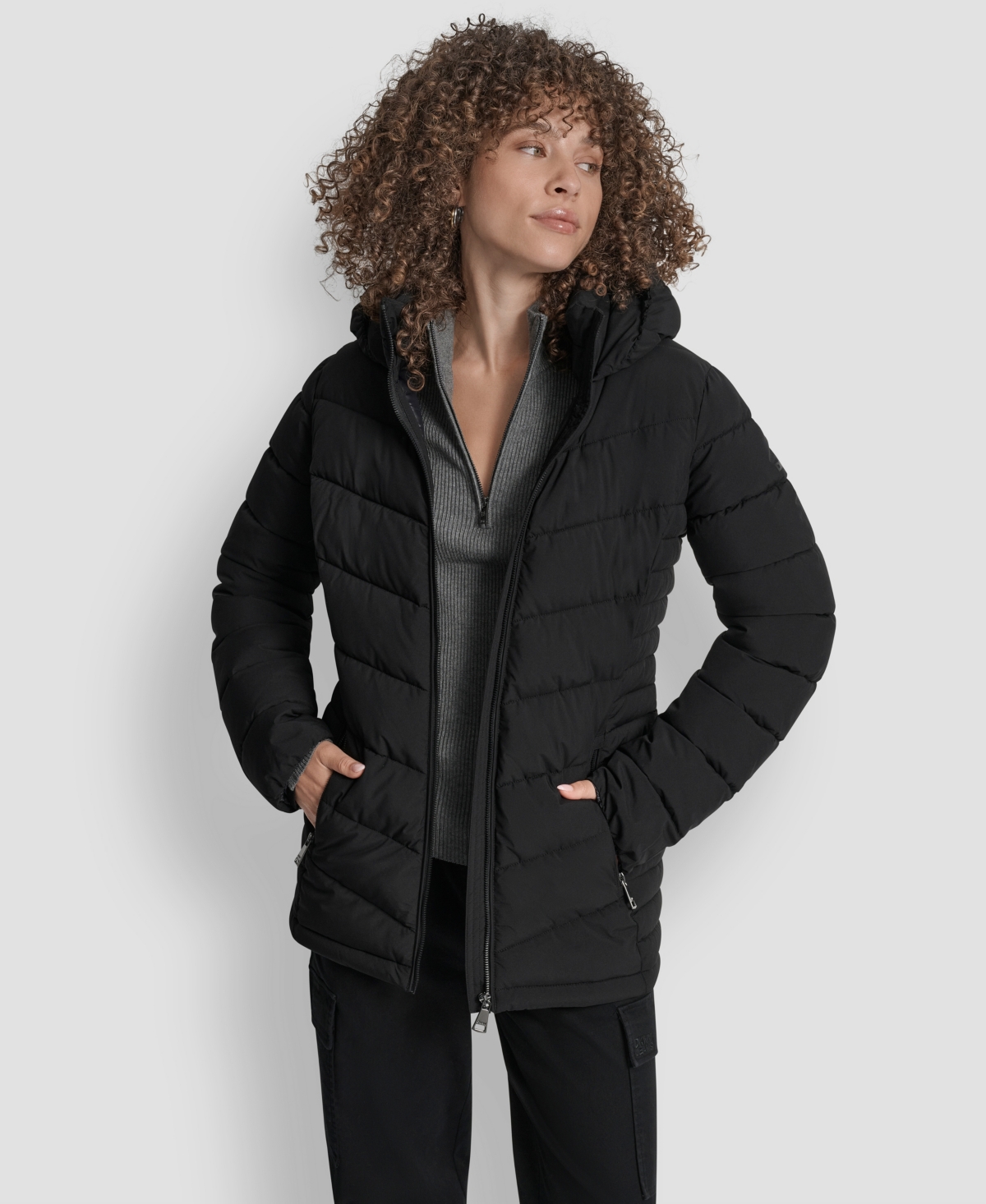 Click here for Dkny Womens Chevron-Quilted Full-Zip Puffer Jacket... prices