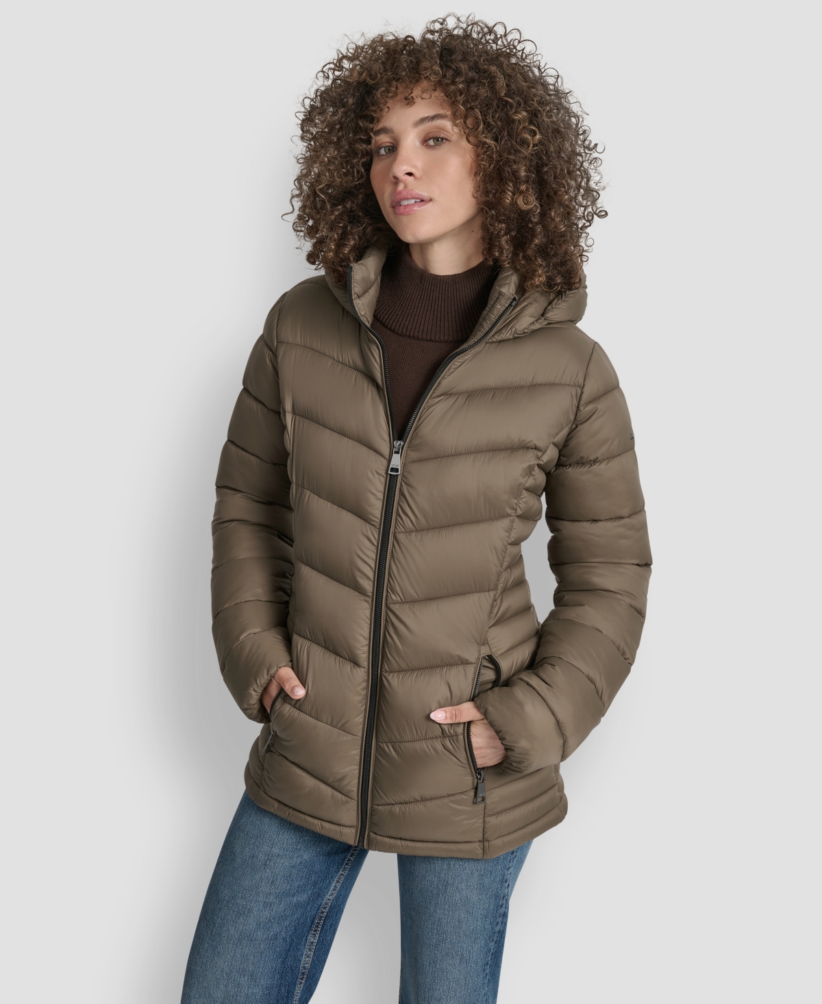 Click here for Dkny Womens Chevron-Quilted Full-Zip Puffer Jacket... prices