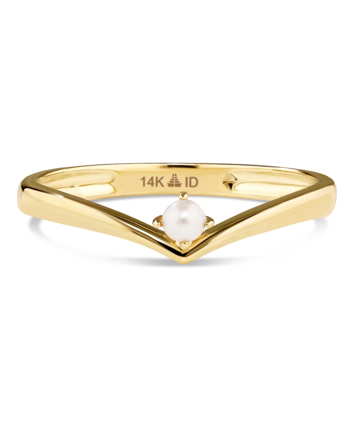 Click here for Devata Freshwater Pearl Wishbone Ring in 14K Gold... prices