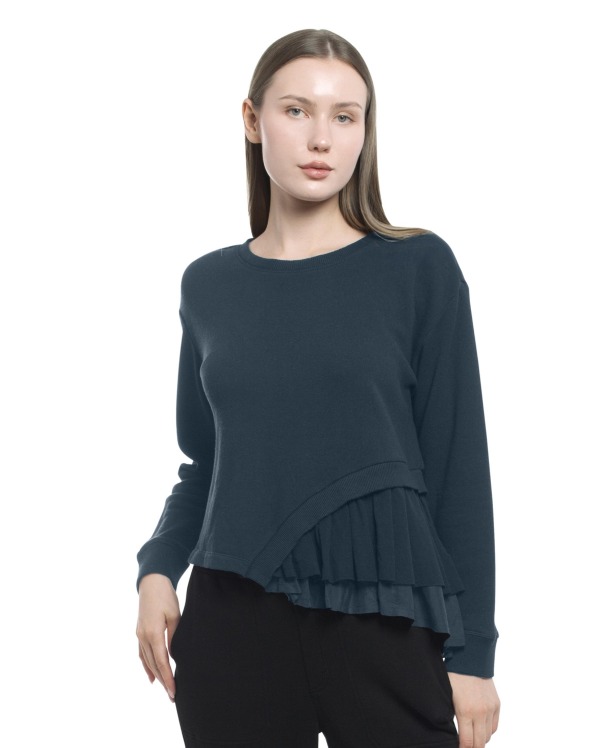 Click here for Wilt Clothing Womens Round Neck Mix Media Sweatshi... prices