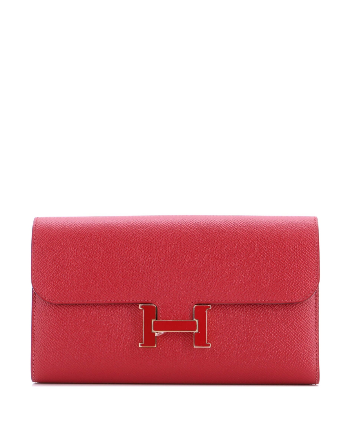 Click here for Pre-Owned Hermes Long Constance Wallet Epsom - Red prices