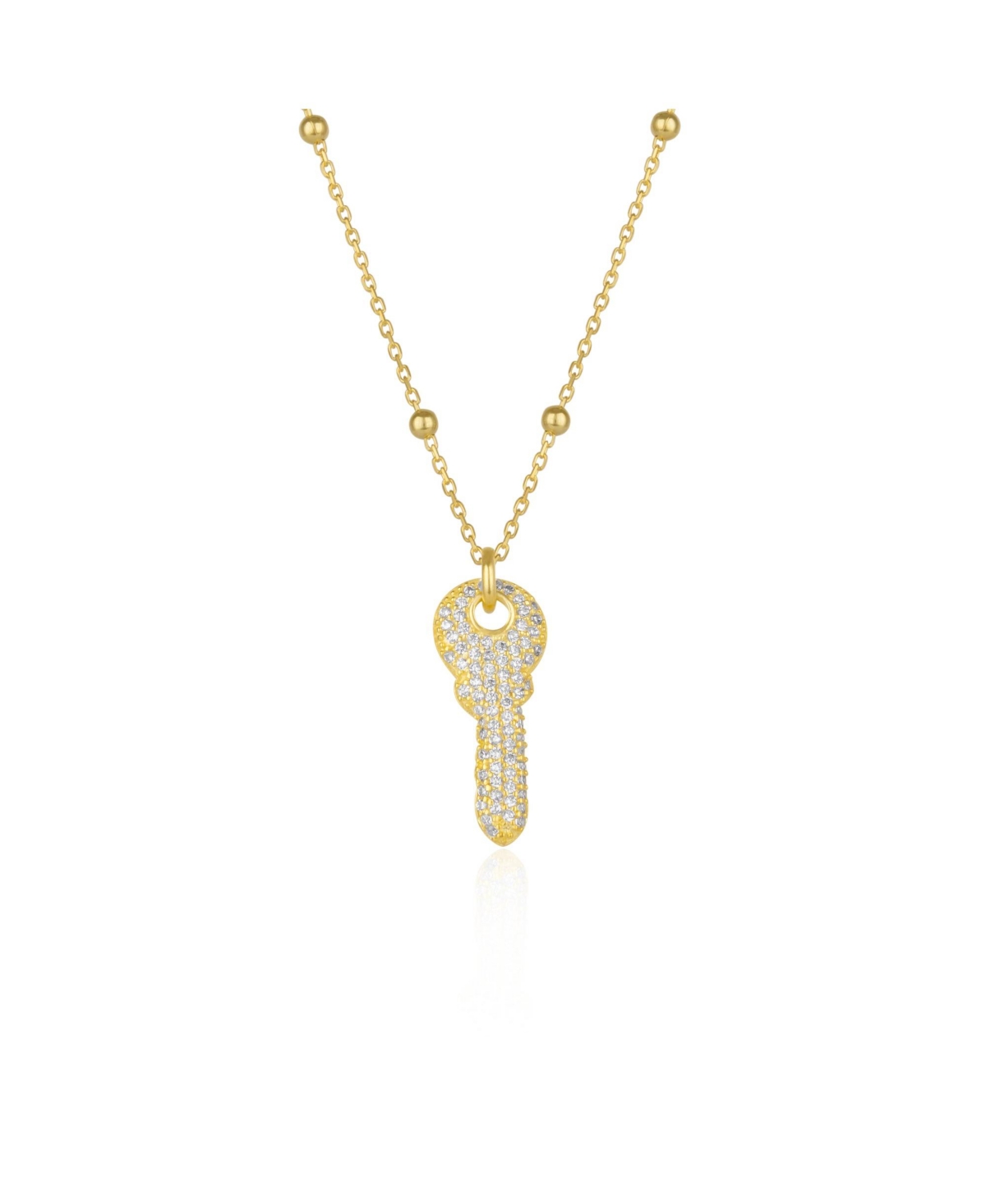 Click here for Spero London Key Pendant Necklace With Beaded Chai... prices