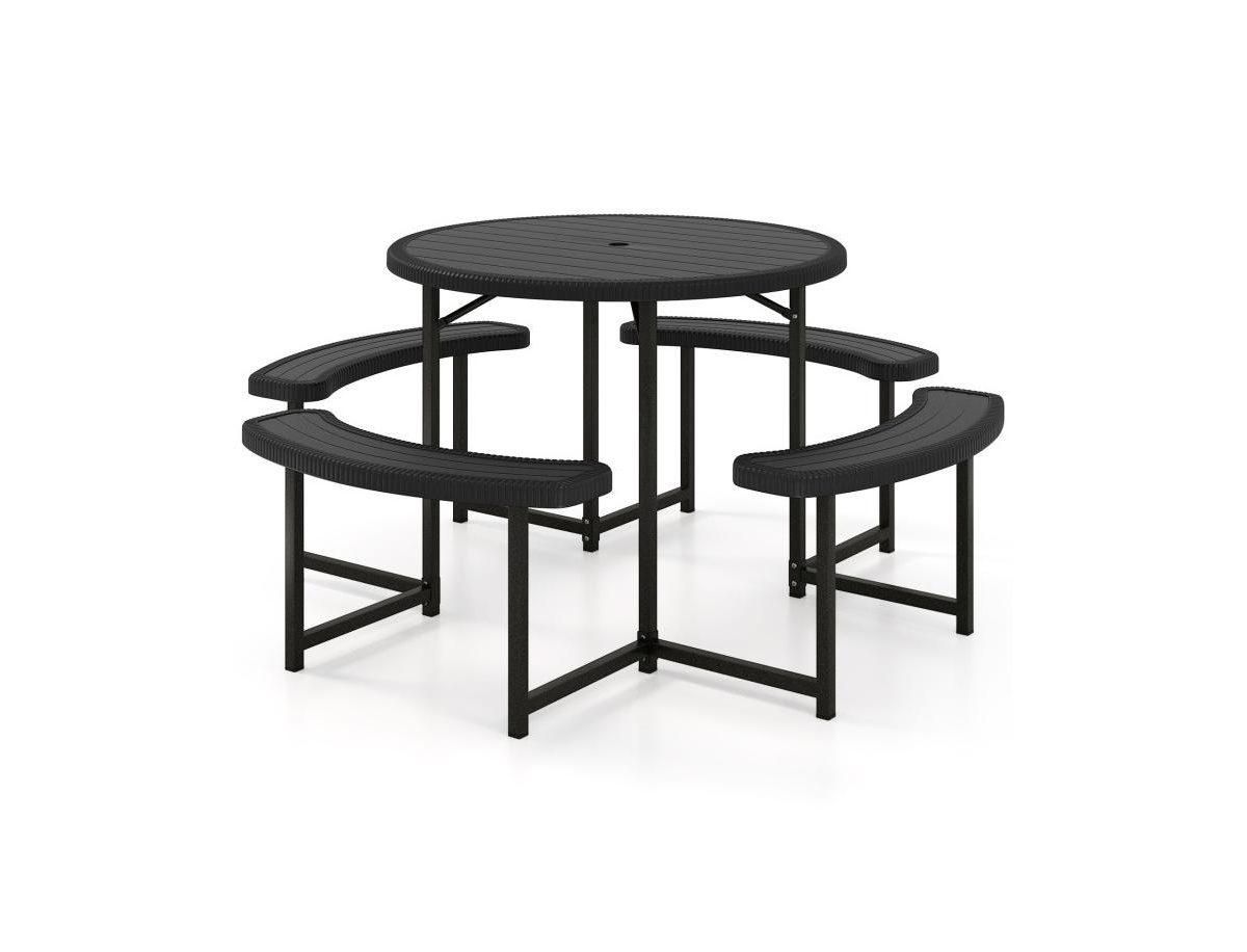 Click here for Slickblue Round Picnic Table Set with 4 Benches an... prices