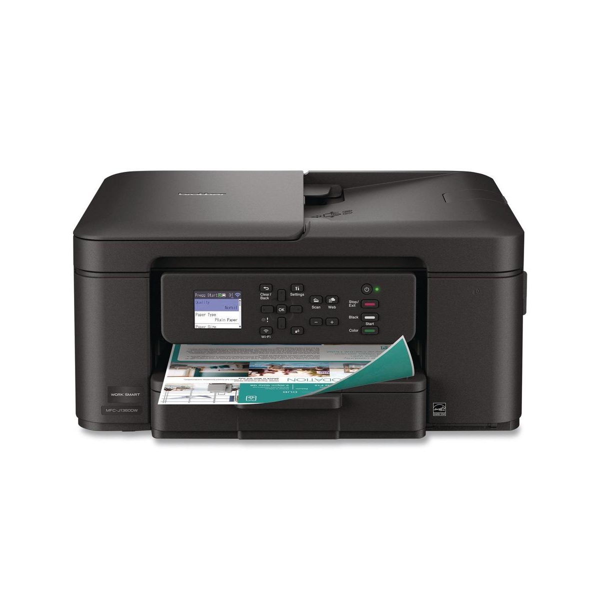 Brother Work Smart 1360 Wireless Color Inkjet All-in-One Printer with Automatic Duplex Printing and 1.8 Color Display (MFC-J1360DW)