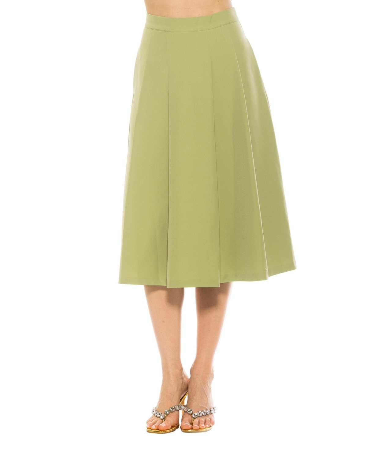 Click here for Alexia Admor Womens Illia Pleated Midi Skirt With... prices