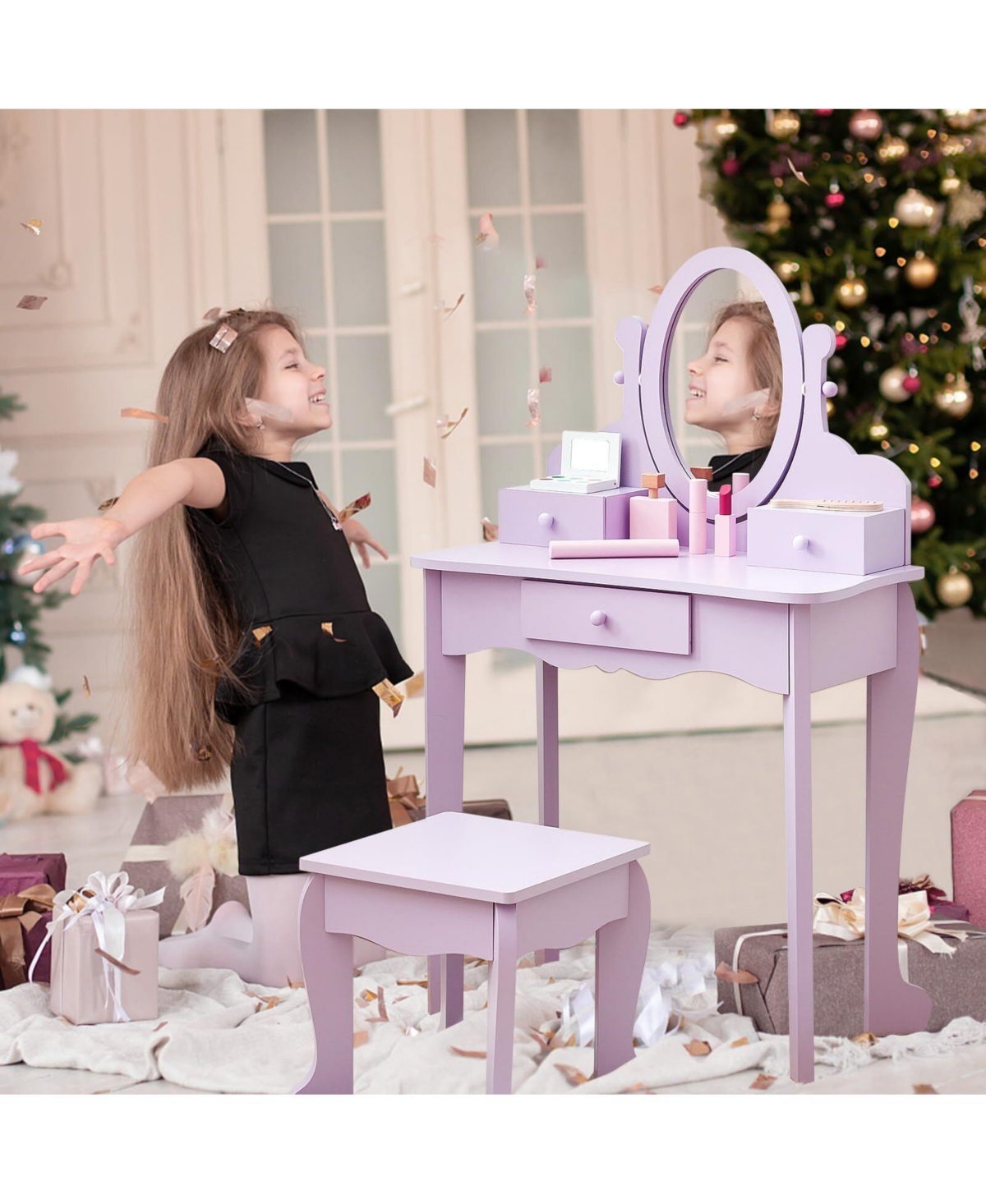 Click here for Kids Vanity Set with Adjustable Mirror  Pretend Pl... prices