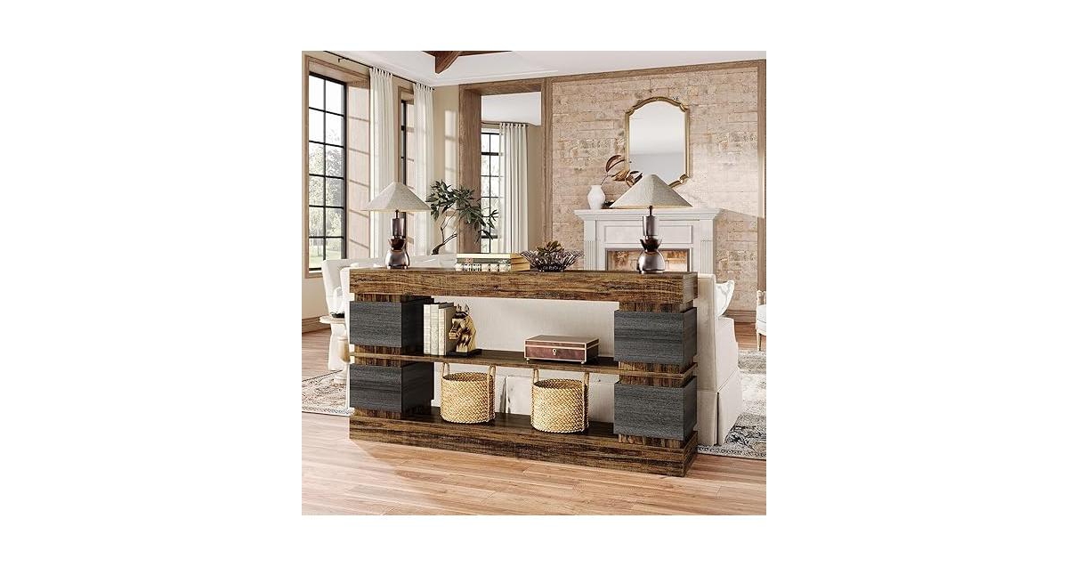 Click here for Tribesigns 63" Farmhouse Console Table  3-Tie... prices