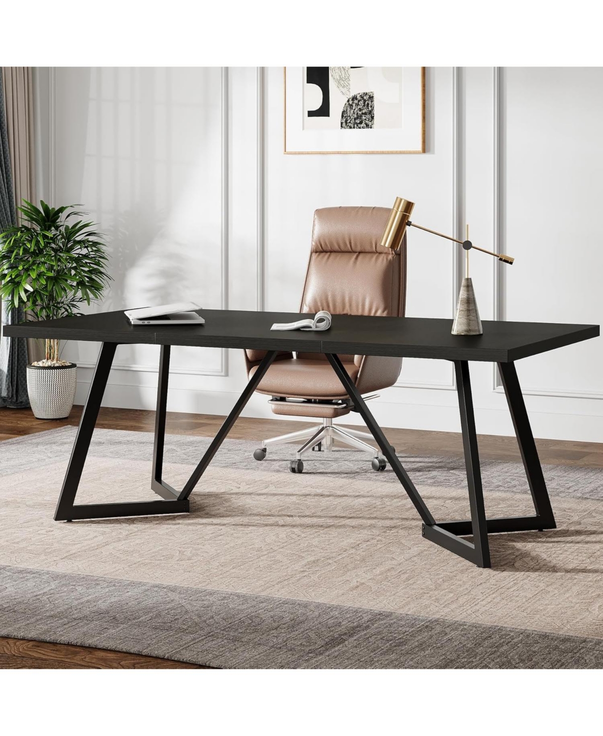 Click here for Tribesigns Large Black Computer Desk  Metal Frame... prices