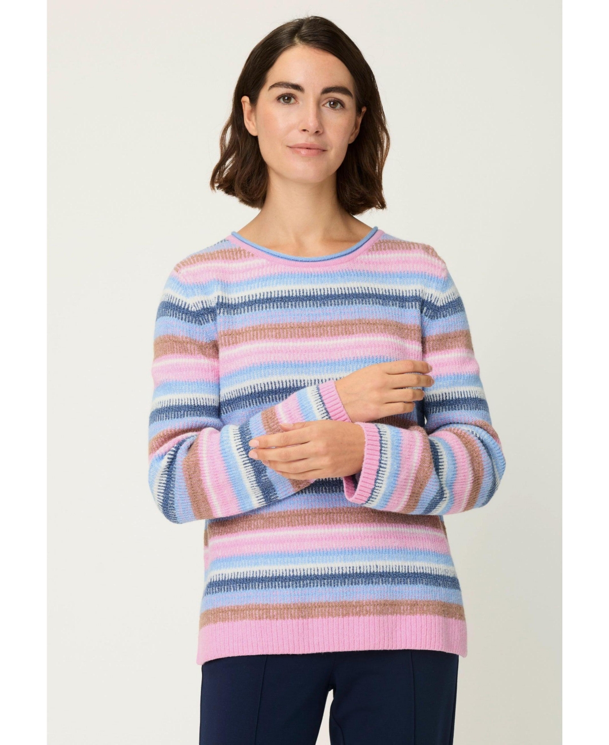 Click here for Olsen Womens Stripe Sweater - Cloud blue prices