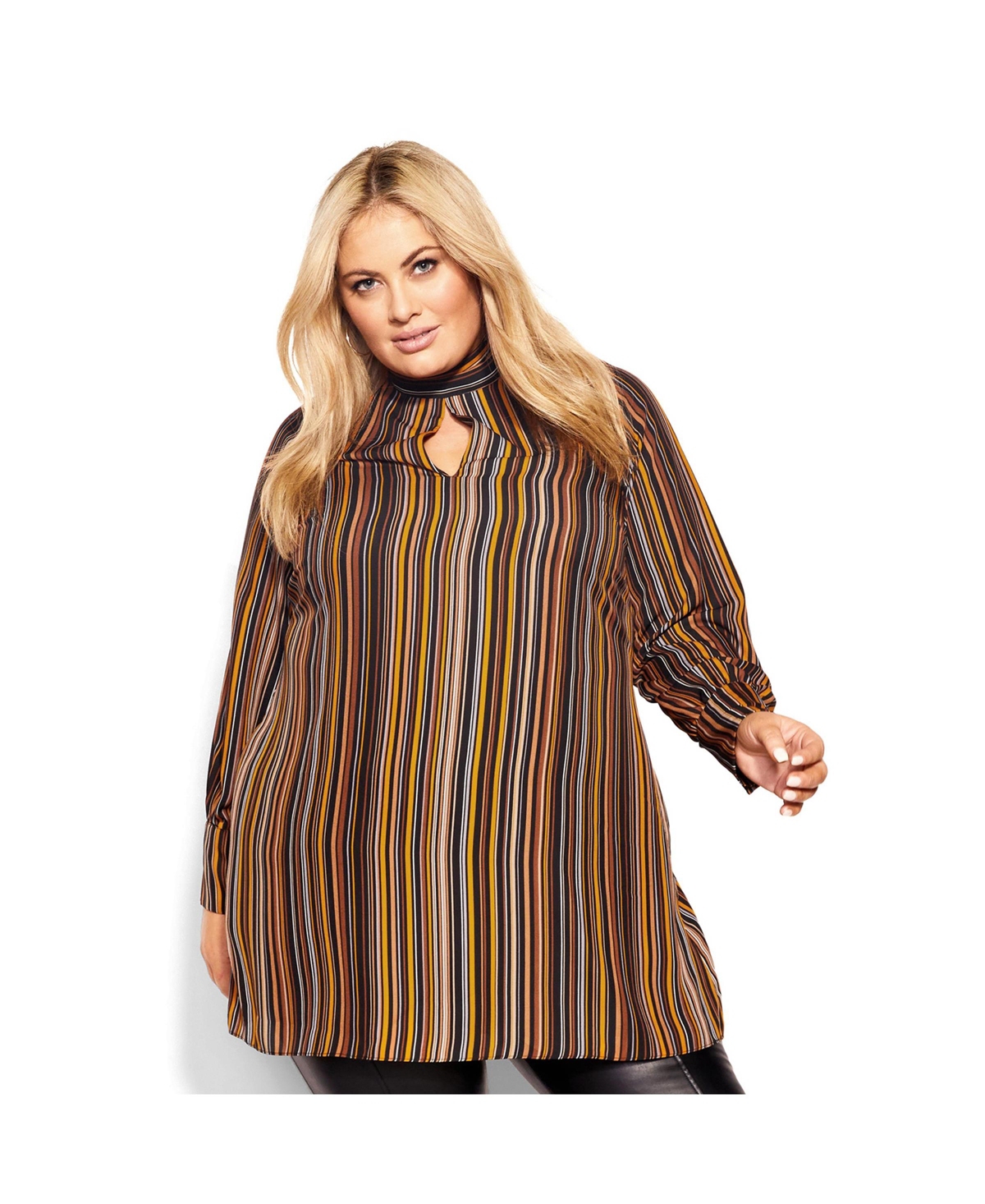 Click here for City Chic Plus Size Intrigue Tunic - Stripe prices