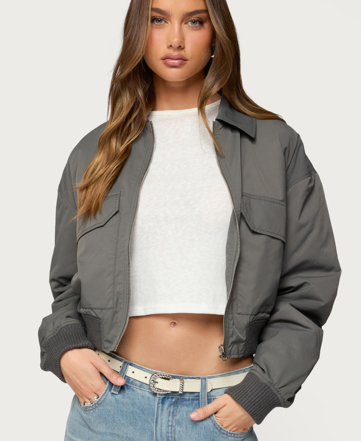 Click here for Edikted Womens Dolan Ruched Oversized Bomber Jacke... prices