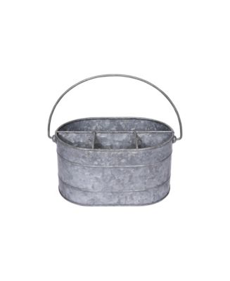 Storied Home Galvanized Metal Storage Caddy with 4 Compartments and ...