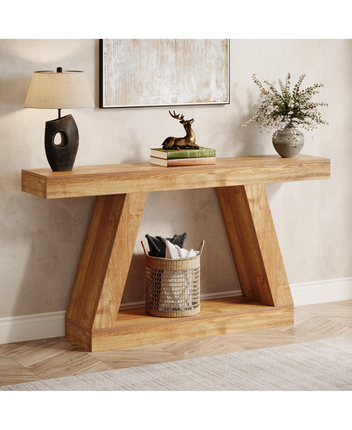 Click here for Tribesigns 55 Farmhouse Console Table with Storage... prices