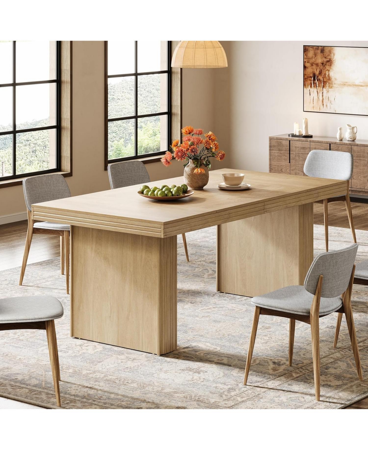 Click here for Tribesigns 63 Inches Farmhouse Dining Table for 6... prices