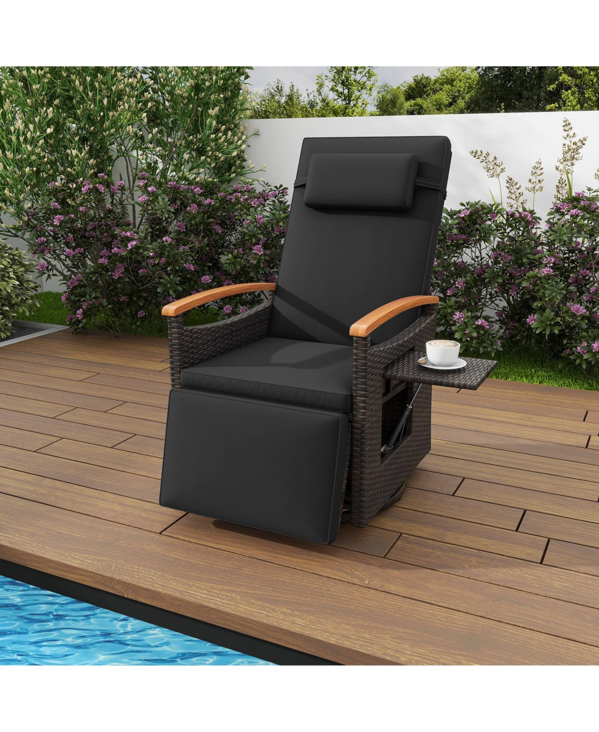 Click here for Outdoor 360° Swivel Rattan Recliner Chair Pat... prices