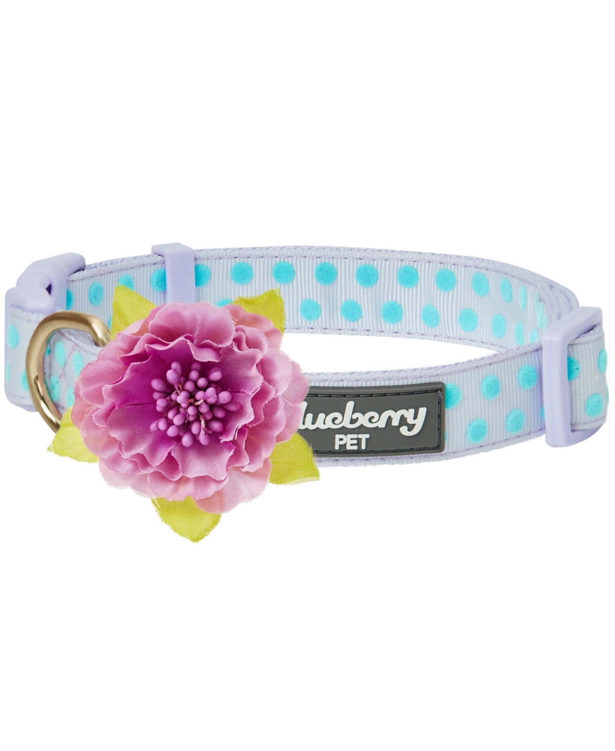 Click here for Blueberry Pet Velvety Polka Dot Dog Collar with wi... prices