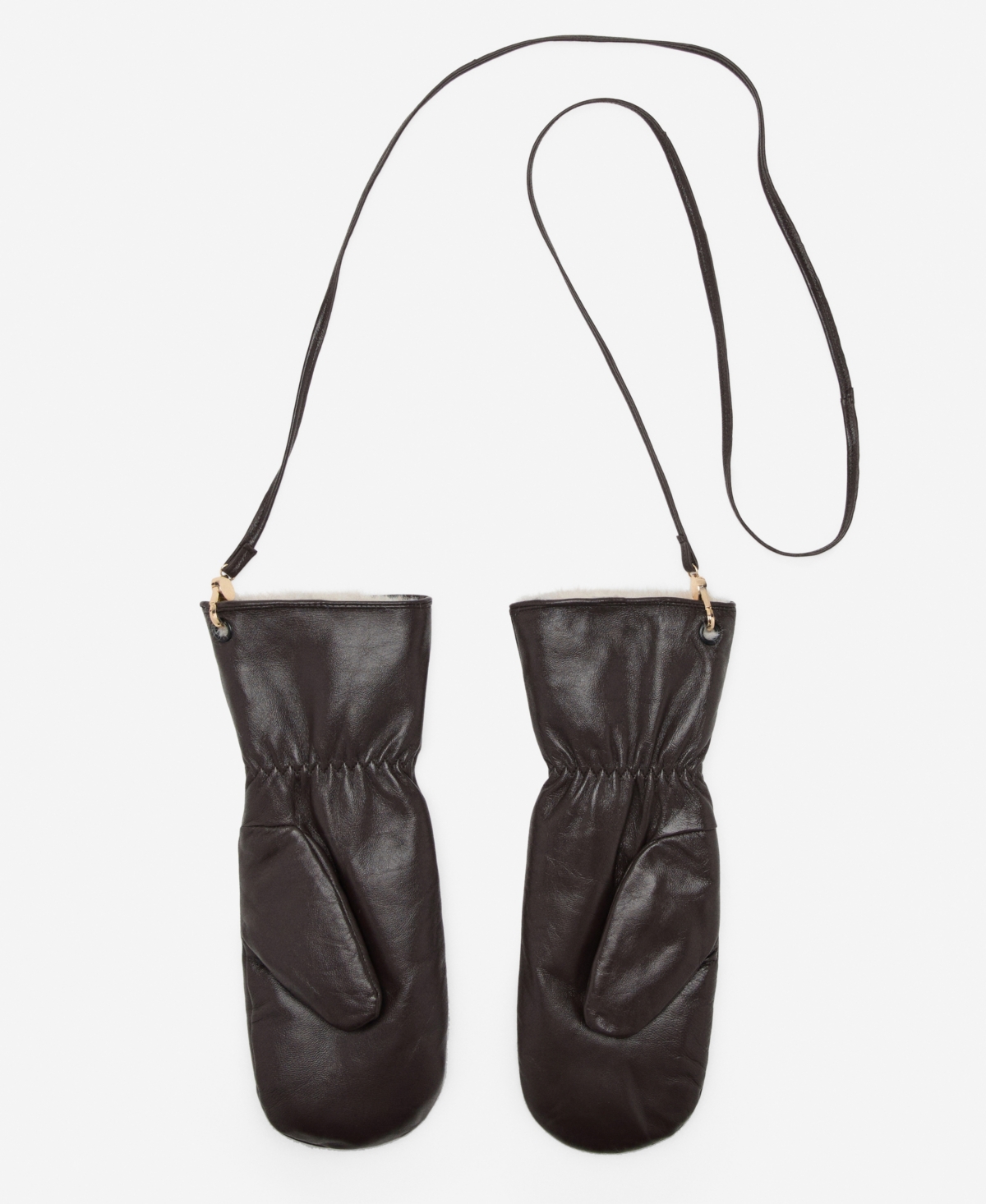 Click here for Mango Womens Leather Mitts - Chocolate prices