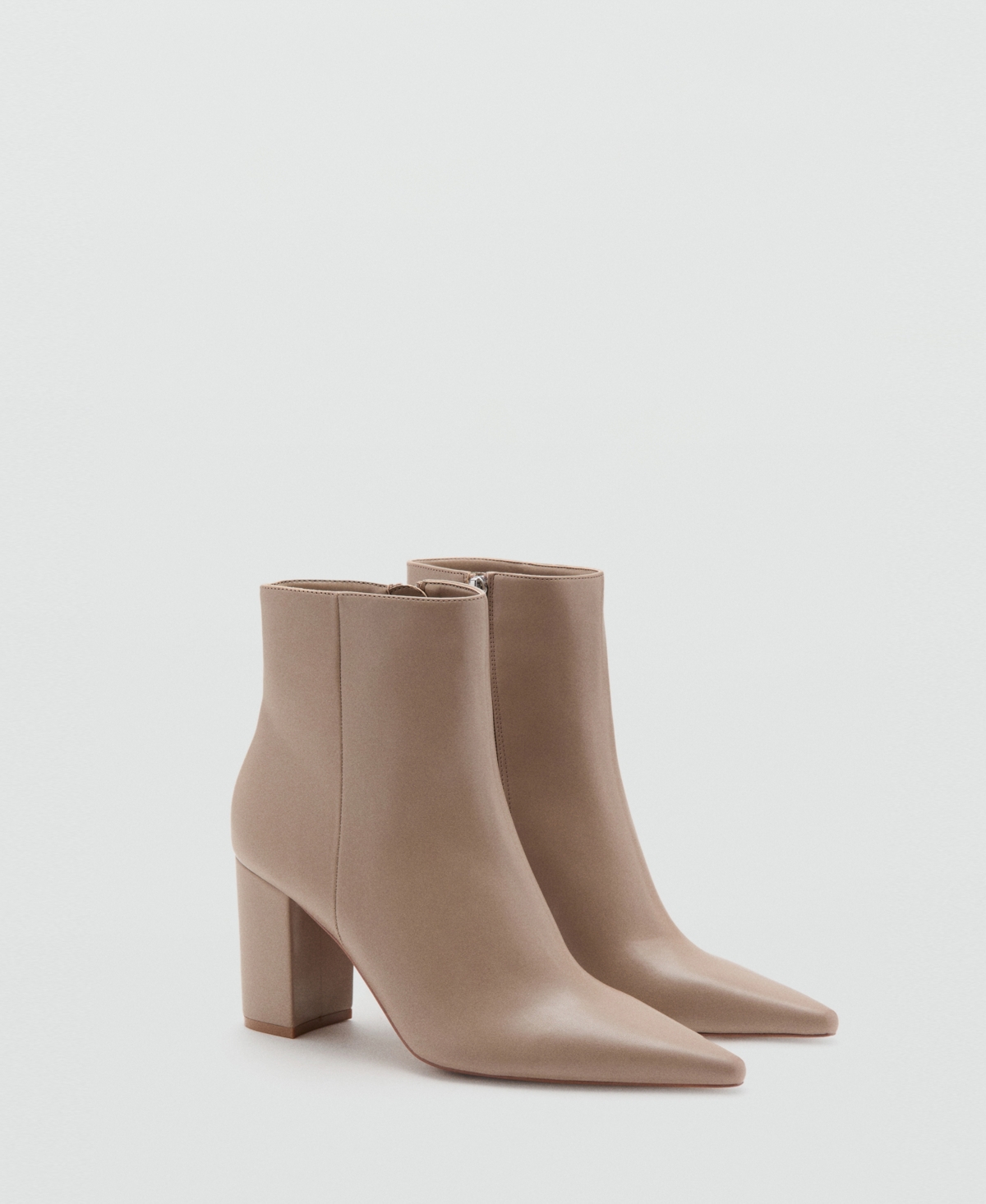 Click here for Mango Womens Block Heel Ankle Boots - Ecru prices