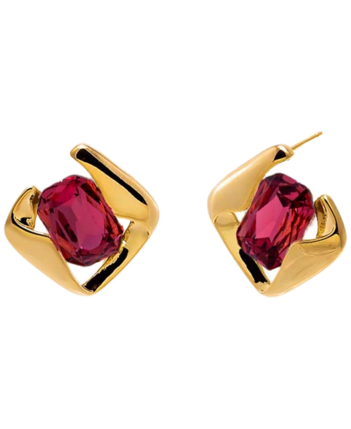 Click here for by Adina Eden Colored Gold Plated Diamond Cut Stud... prices