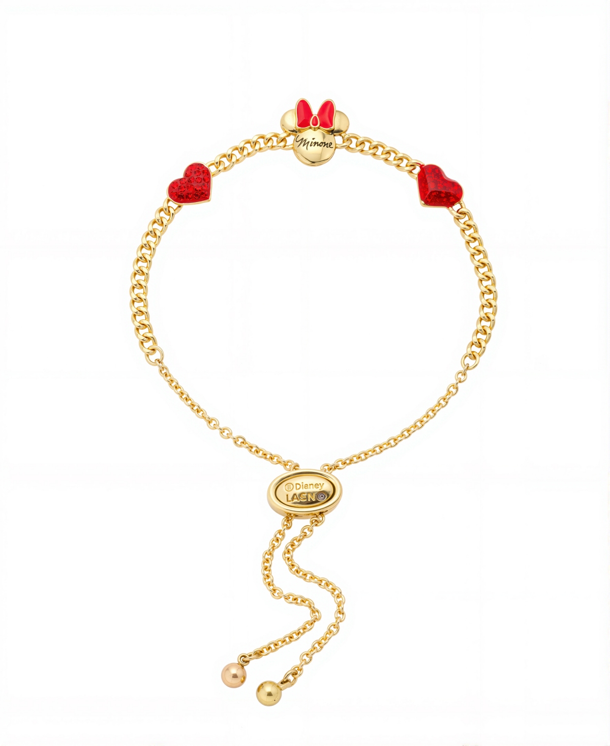 Click here for Disney Minnie Mouse Enamel Heart Bolo Bracelet - G... prices