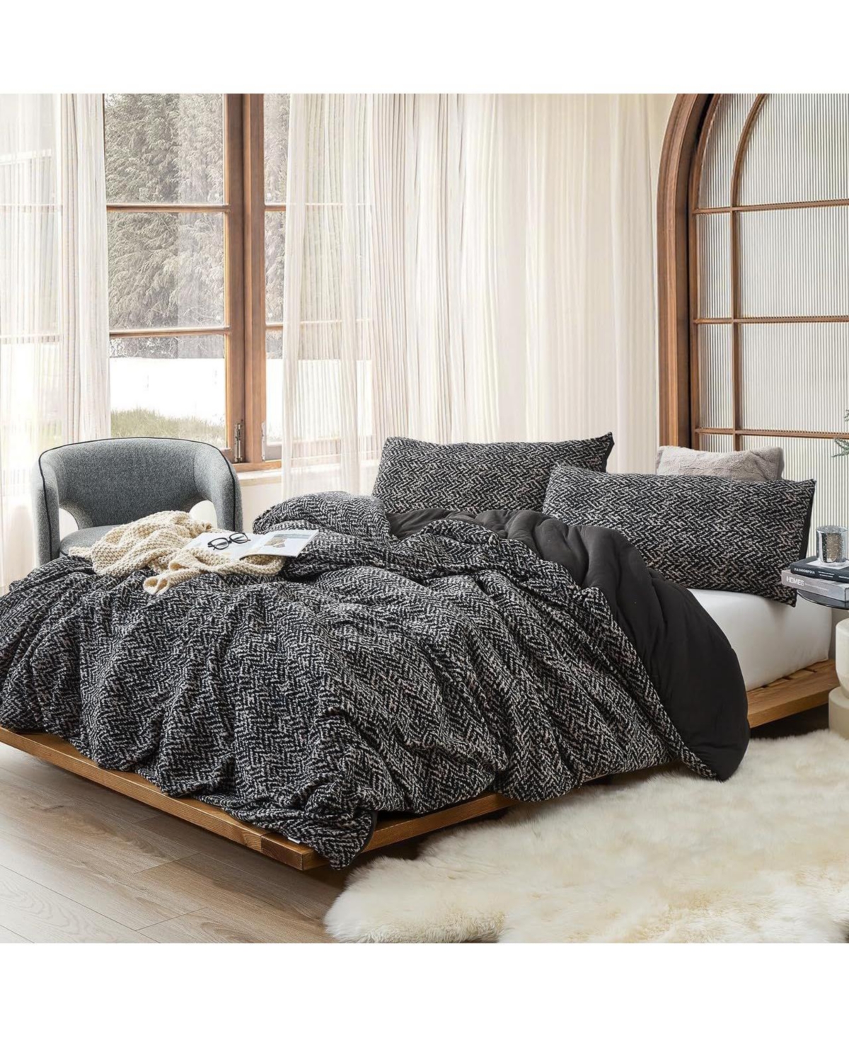 Click here for Coma Inducer Peak of Cozy Oversized Comforter - Bl... prices