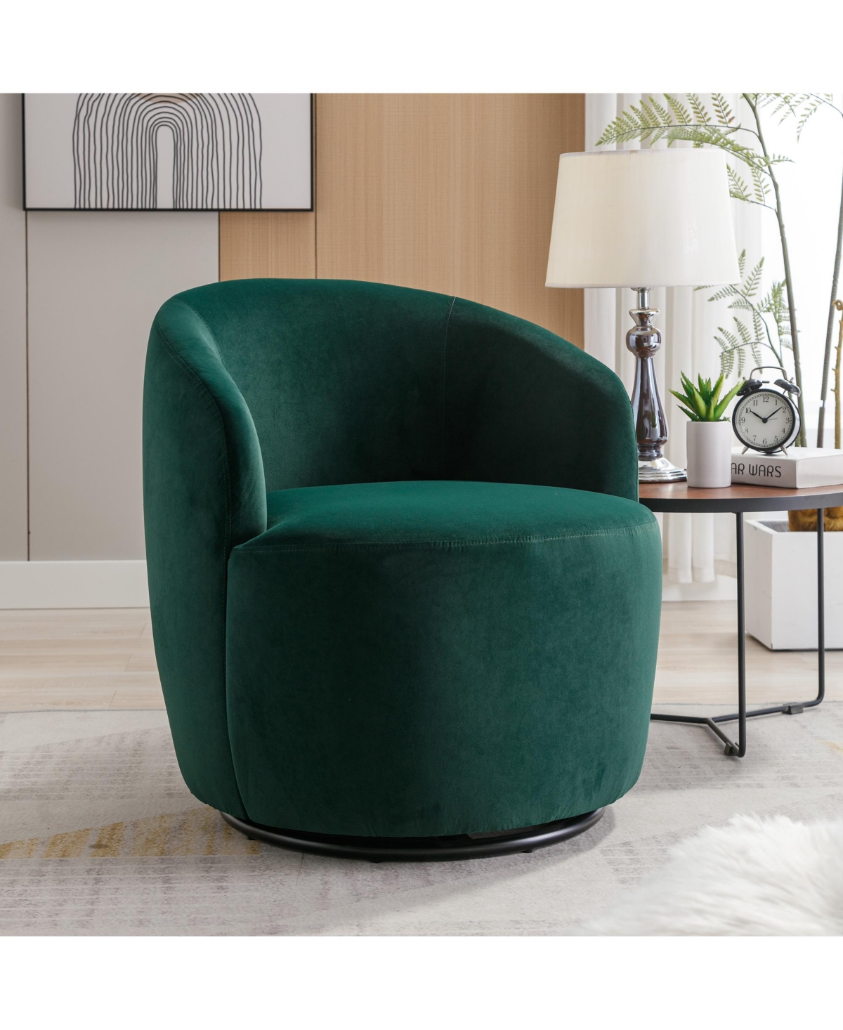 Click here for Cesicia Green Velvet Swivel Accent Armchair With B... prices
