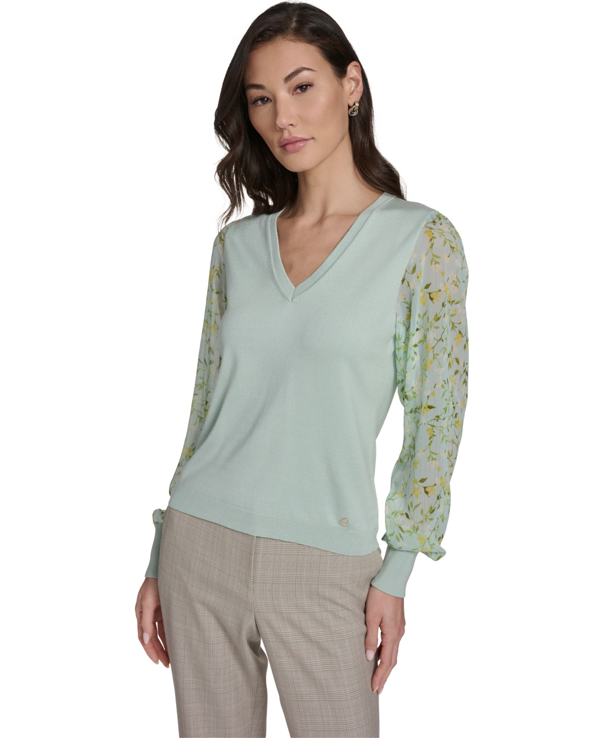 Click here for Tommy Hilfiger Womens Mixed Media V-Neck Sweater -... prices