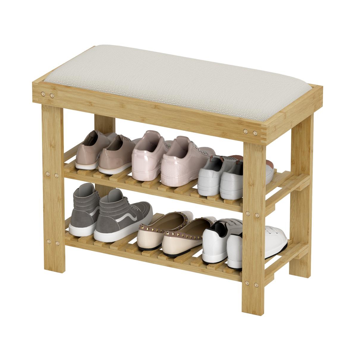 Click here for Slickblue Wooden Frame Shoe Organizer with Two She... prices