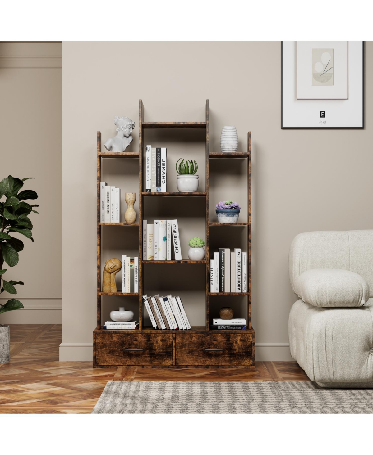 Click here for Streamdale Furniture Industrial Bookshelf with 2 D... prices