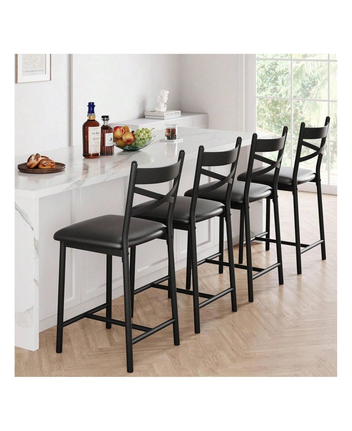 Click here for gaomon Bar Stools Set Of 4  Pu Upholstered Bar Cha... prices