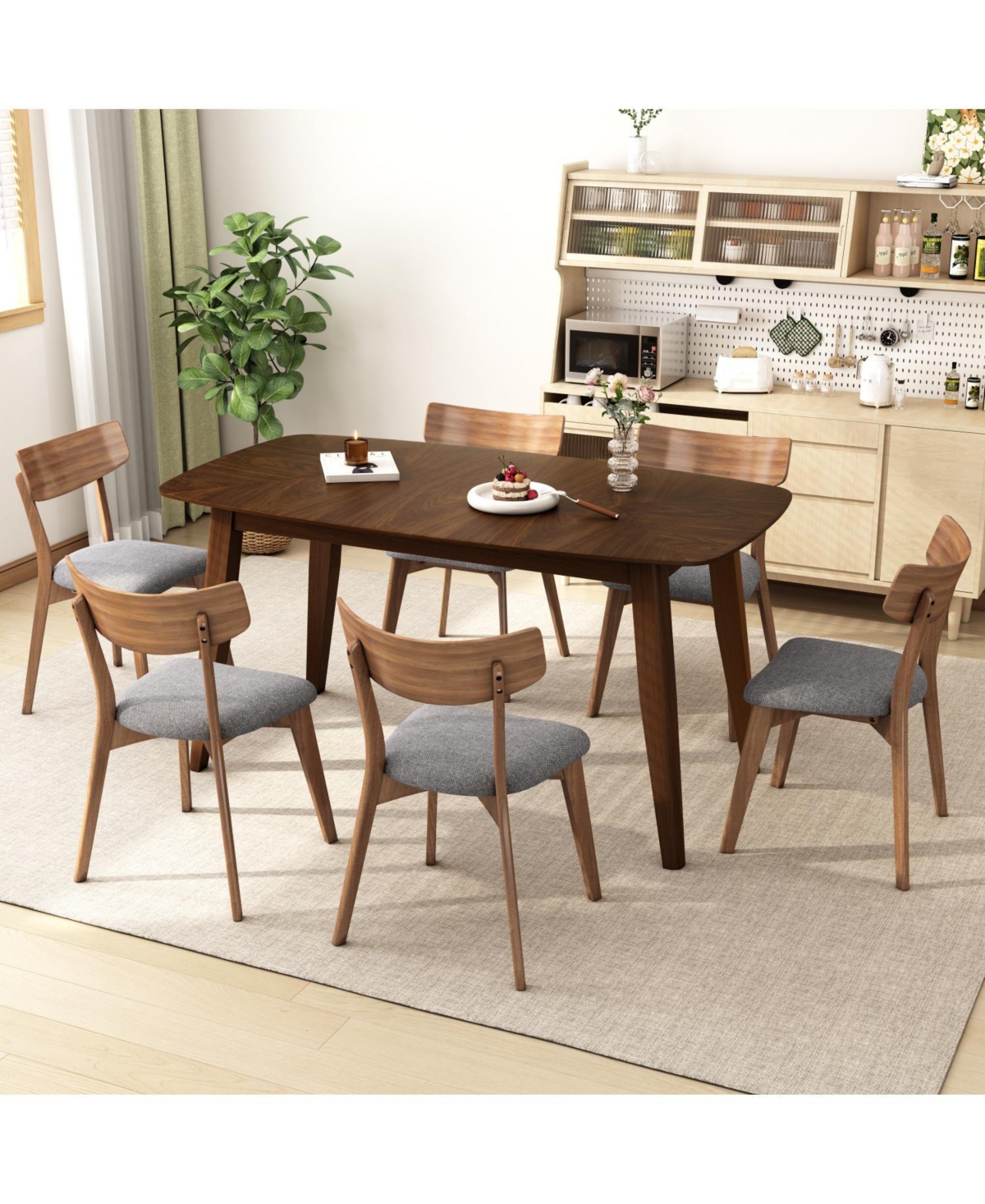 Click here for Streamdale Furniture 5-Pc Mid-Century Walnut Dinin... prices