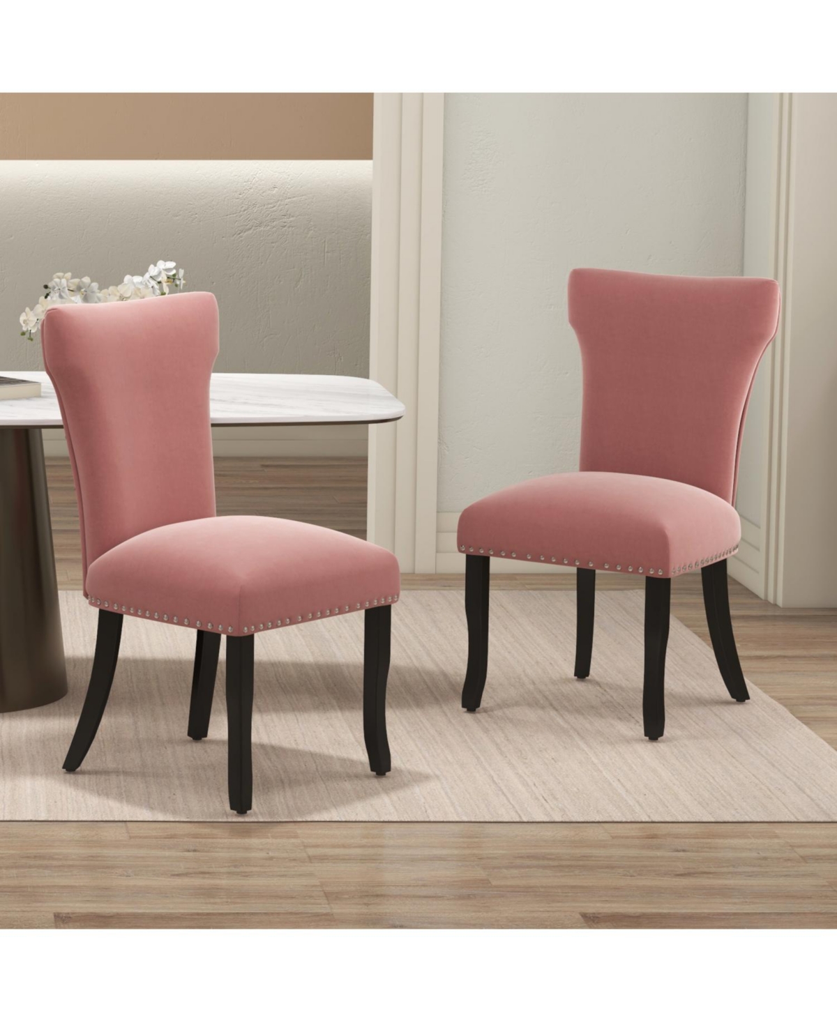 Click here for Streamdale Furniture Velvet dining chair T-strap t... prices