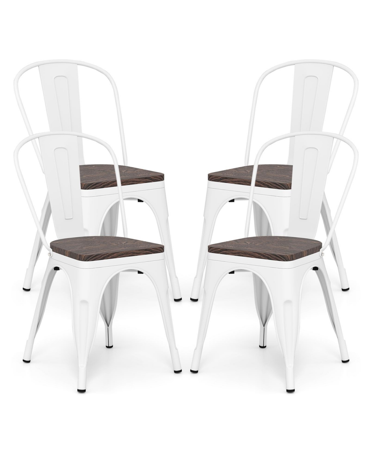 Click here for Gymax Tolix Style Metal Dining Chairs Set of 4 w/W... prices