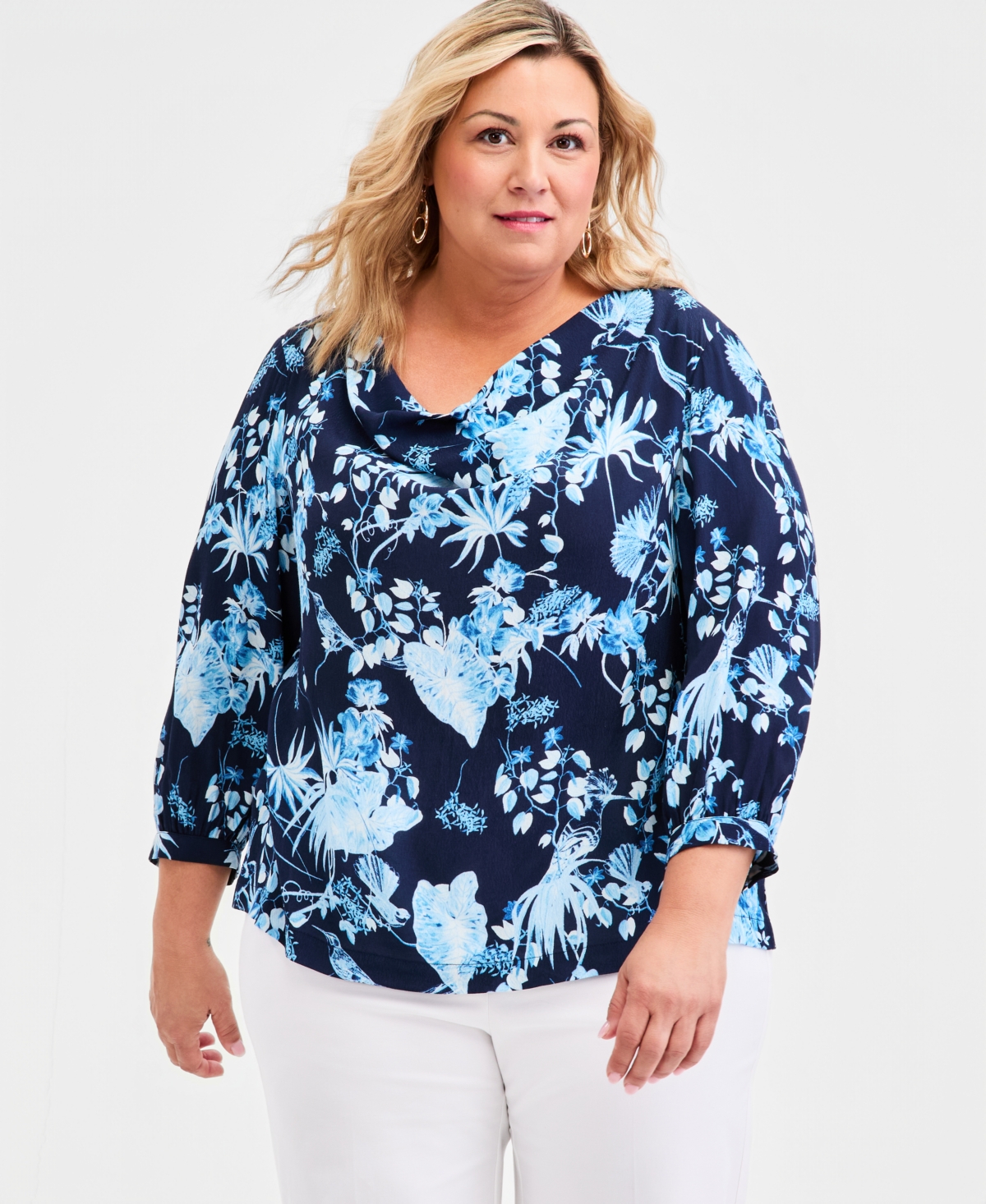Click here for Jm Collection Plus Size Printed Cowlneck Top  Macy... prices