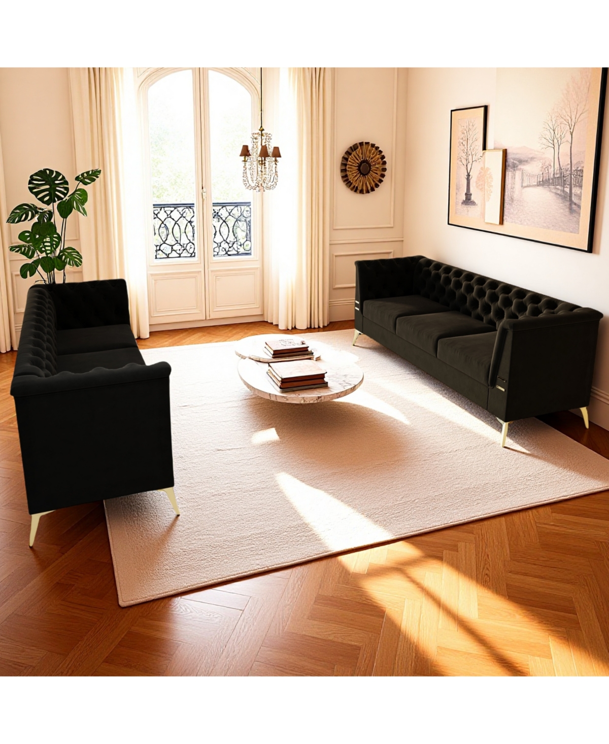 Click here for Streamdale Furniture Mid Century Modern Luxury Bla... prices