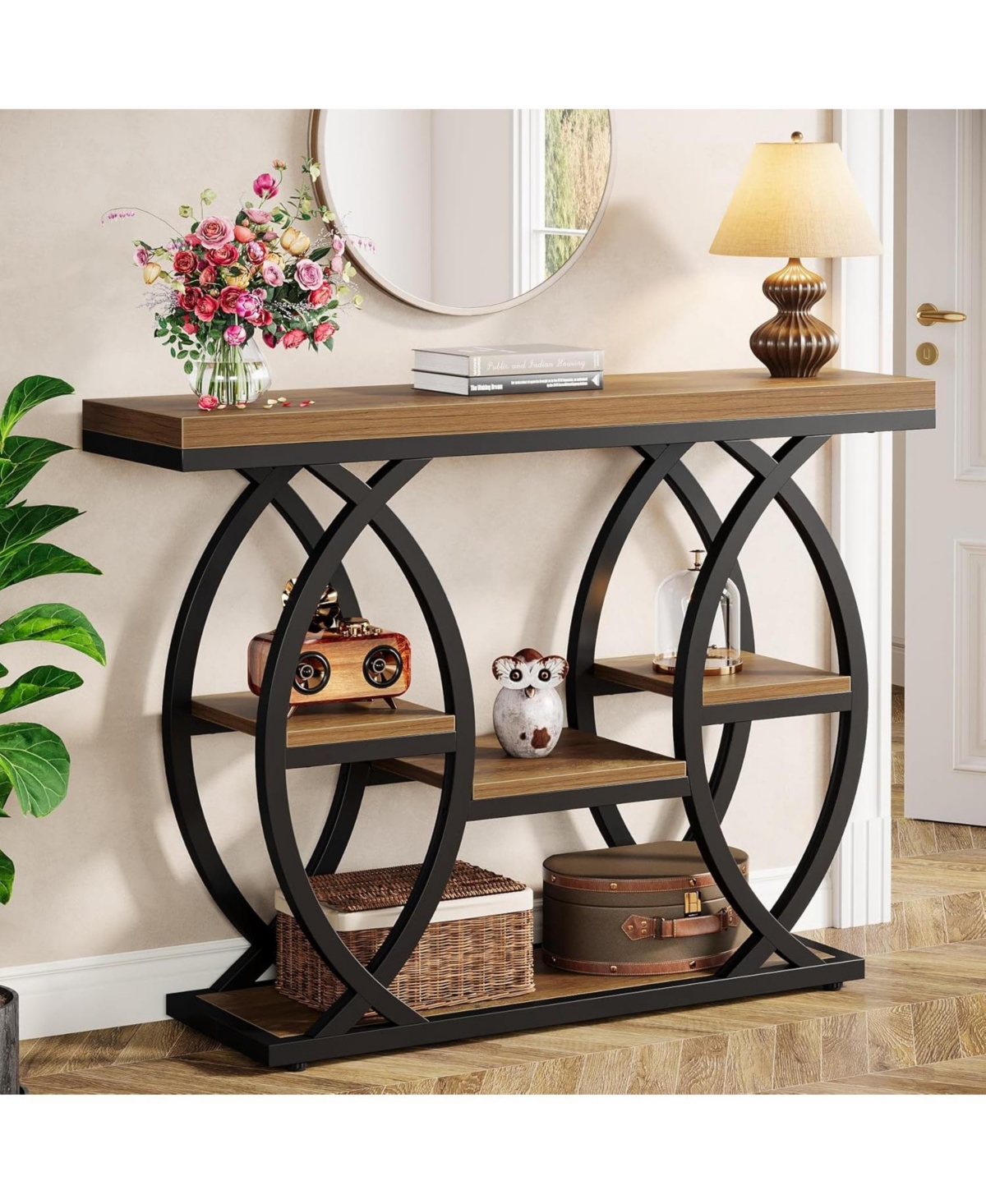 Click here for Tribesigns 39.4 Console Table  Industrial 4-Tier S... prices