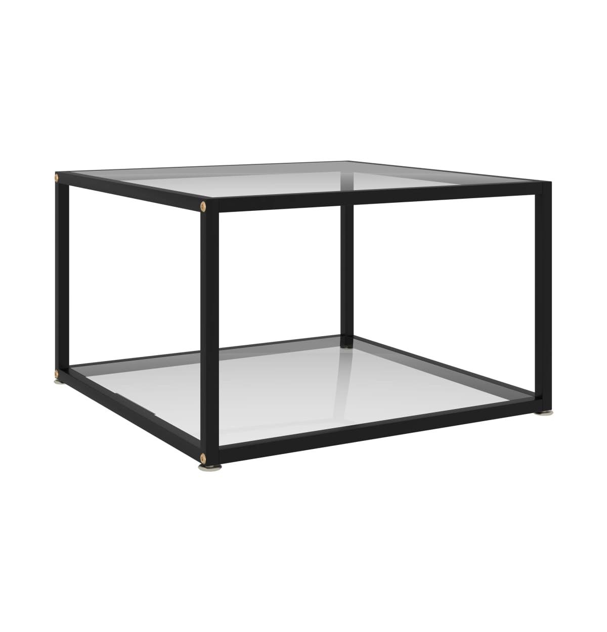 Click here for vidaXL Coffee Table Transparent  Black Tempered Gl... prices