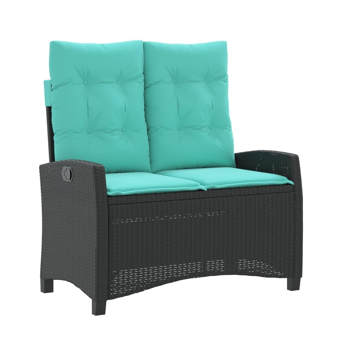 Click here for vidaXL Reclining Garden Bench Black  Turquoise - B... prices