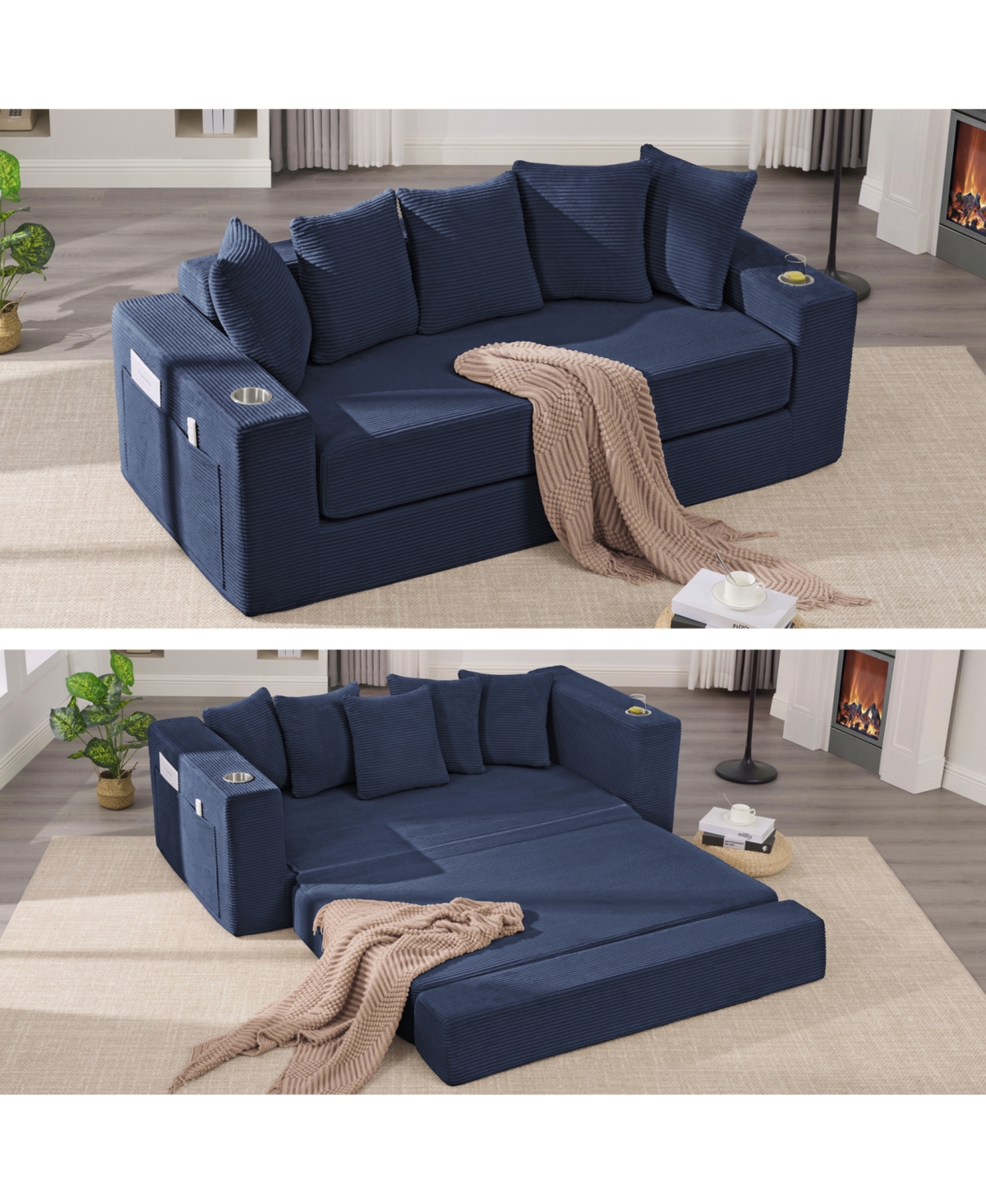 Click here for Streamdale Furniture Corduroy Sleeper Sofa Bed Lov... prices