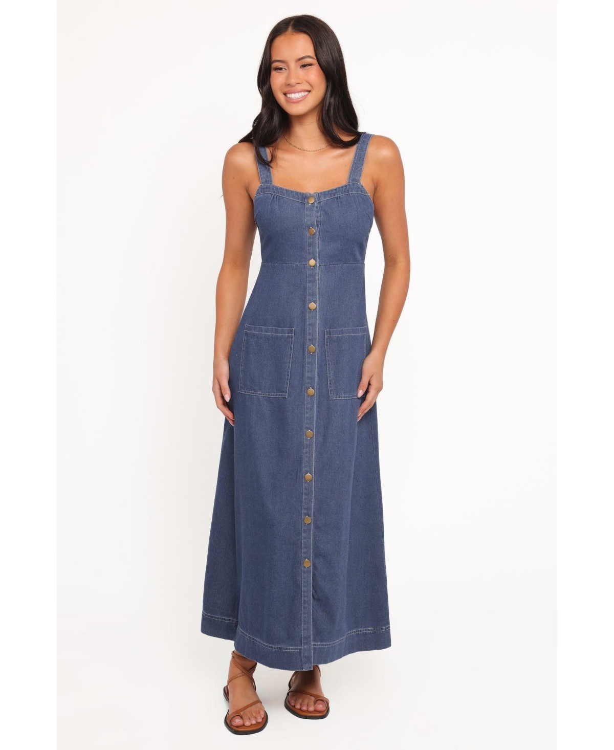 Click here for Petal and Pup Womens Bettie Midi Dress - Mid blue... prices